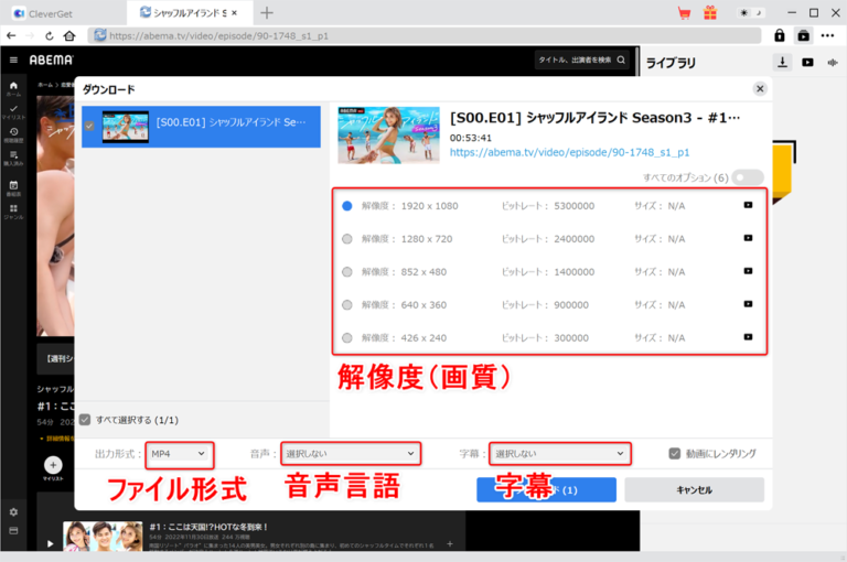 【CleverGet】「ABEMA（旧AbemaTV）」を画面録画する方法